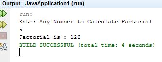 Factorial Of A Number JAVA PROGRAMMING