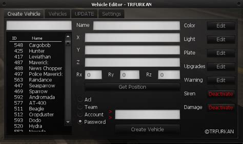 Ingame Vehicle Editor Resources Multi Theft Auto Forums