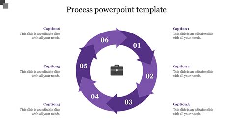 Elegant Process PowerPoint Template With Six Nodes