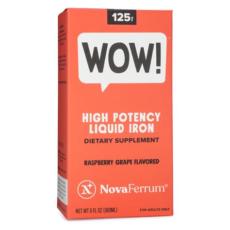 Novaferrum Wow 125mg High Potency Liquid Iron Supplement For Adults