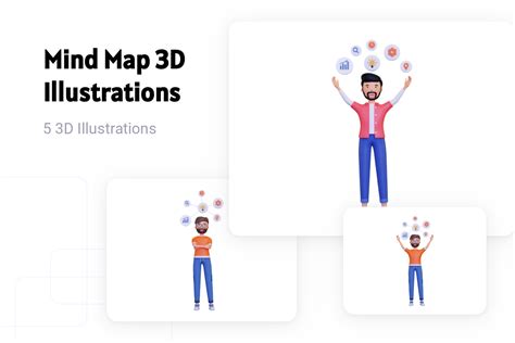 Mind Map D Illustration Pack Business D Illustrations PNG BLEND GlTF Available