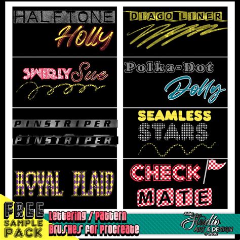 Free Lettering Sample Brush Pack For Procreate Librium
