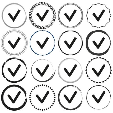 Premium Vector Checkmark Icons Collection Approval Badges Set Variety