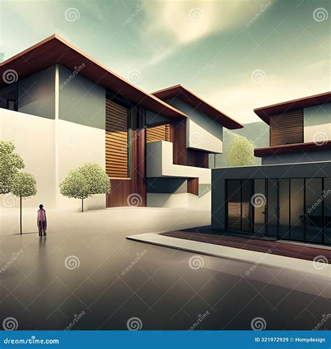 Modern Architectural Design With Clean Lines Stock Illustration Illustration Of Habitat