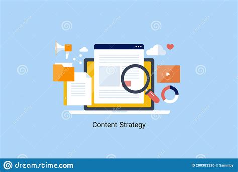 Content Strategy And Digital Marketing Advertising Flat Design Vector