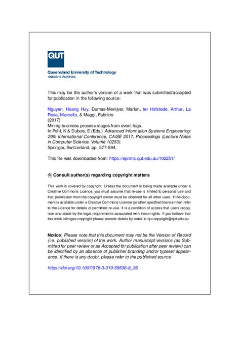 Pdf Mining Business Process Stages From Event Logs