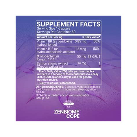Microbiome Labs Zenbiome Cope Supplement Facts The Nutrition