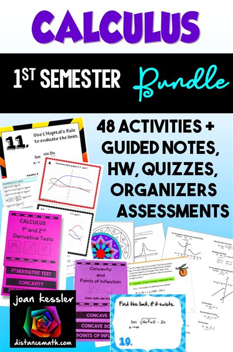 Calculus 1st Semester Differentiable Calculus Curriculum Bundle Ap