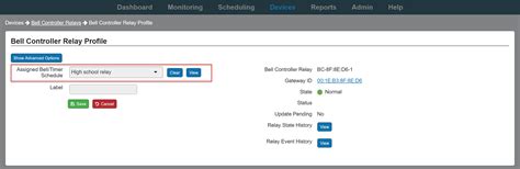 Assign A Bell Schedule To A Bell Controller Relay Primex Support