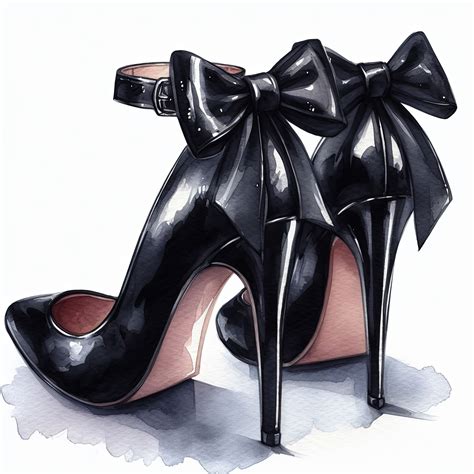 Watercolor High Heels Clipart Bundle Black High Heels Clip Art Womens