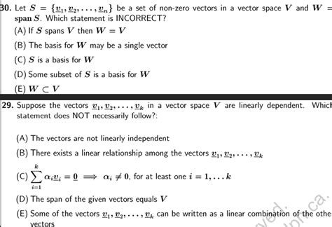 solved 50 let s {v1 v2 vn} be a set of non zero