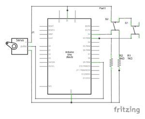 Servo Control By Push Button Switch Arduino