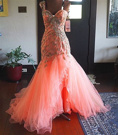 Orange Mermaid Prom Dresses