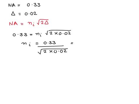 Solved Calculate The Refractive Indices Of Core And Cladding Of An Optical Fibre With A
