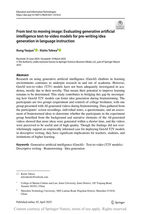 From Text To Moving Image Evaluating Generative Artificial