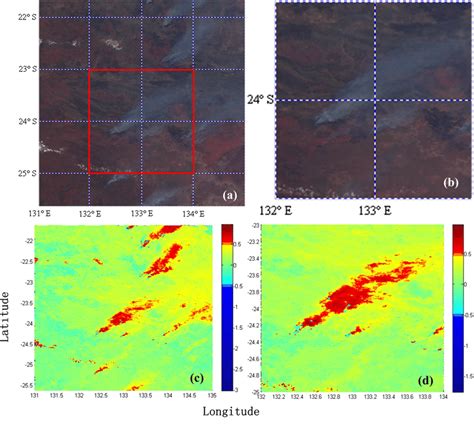 A Shows The Modis True Color Composition Rgb Image Of Bands 1 4 And 3 Download Scientific