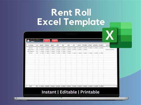 Rent Roll Template Excel Template Property Management Tool For Landlords And Real Estate