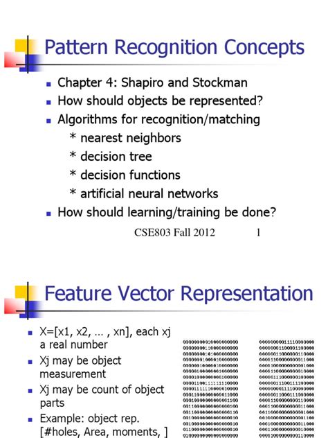 Pattern Recognition Concepts: CSE803 Fall 2012 1 | PDF | Pattern Recognition | Statistical ...
