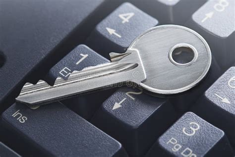 Protecting Personal Data And Money Key On Computer Keyboard Stock Image Image Of Financial