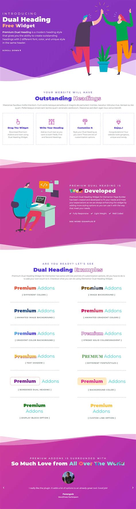 dual heading official elementor addons plugins and widgets