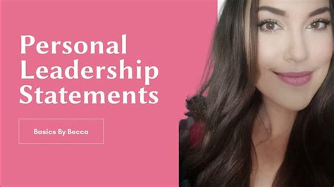 Crafting Your Personal Leadership Statement: 5 Examples - YouTube