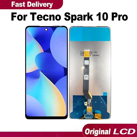 Original For Tecno Spark 10 Pro Ki7 Lcd With Frame Display Touch Screen Digitizer Full Set
