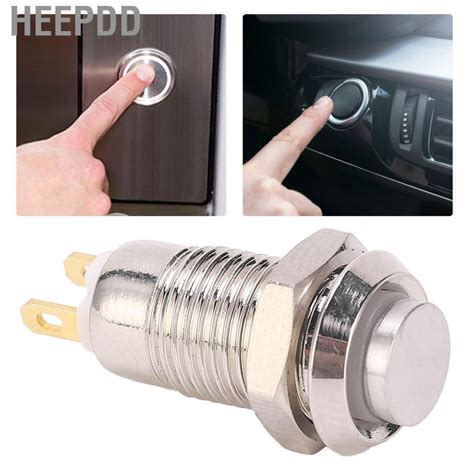 Heepdd Metal Push Button Switch Without Light Selflocking 8mm For