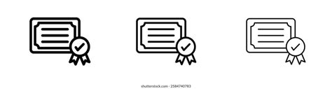 diploma icons three different stroke lines stock vector royalty free