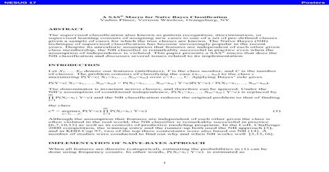 a sas® macro for naïve bayes classification · pdf file1 a sas® macro
