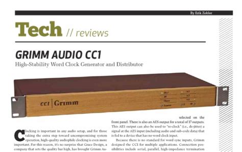 Mix Magazine Cc1 Review Grimm Audio