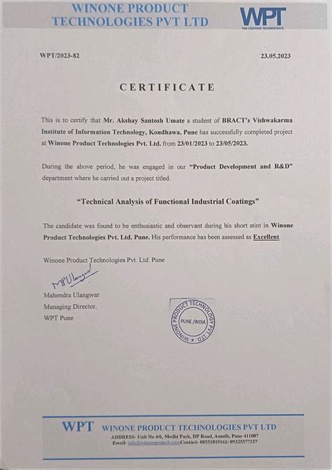 Akshay Umate On Linkedin Internship Grateful Engineer Viit