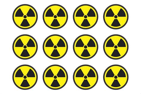 Radioactive Radiation Symbol Nuclear Hard Hat Sticker 1 Inches