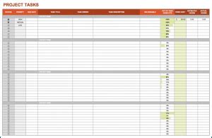 Free Printable Project Management Task List Template