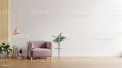빈 흰색 벽 배경에 안락 의자가있는 현대적인 미니멀 한 인테리어 거실에 대한 스톡 사진 및 기타 이미지 거실 벽 가정의 방 Istock