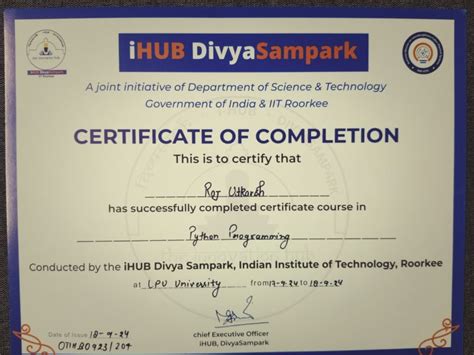 Excited To Have Completed A 2 Day Python Bootcamp Organized By Ihub