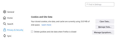 Manage Local Site Storage Settings Firefox Help