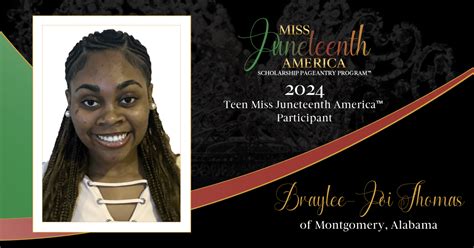 Meet Ms Braylee Joi Thomas 2024 Teen Miss Juneteenth® America Participant