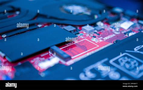 circuit board with resistors microchips and electronic components