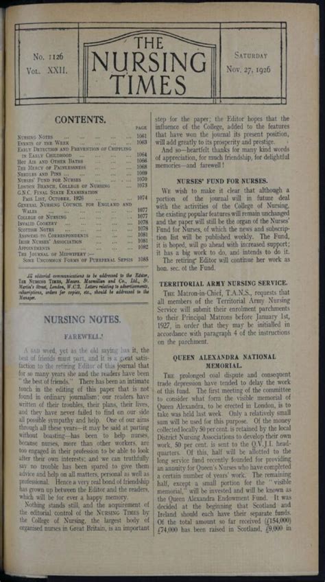 Issue 1126 1926 11 27 Nursing Times