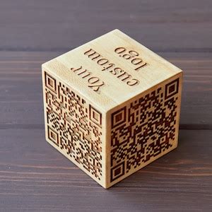 QR Code Cube Wooden QR Code Block Custom Logo Cube Scan QR Menu For Restaurant Multi Qr Code