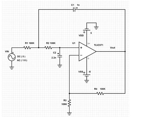 For This Second Order Low Pass Filter Derive The