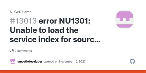 Error Nu1301 Unable To Load The Service Index For Source V3indexjson