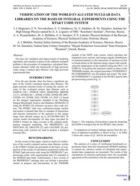 Pdf Verification Of Modern Evaluated Nuclear Data Libraries On The