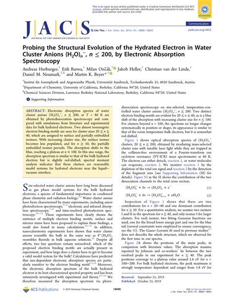 Pdf Probing The Structural Evolution Of The Hydrated Electron In