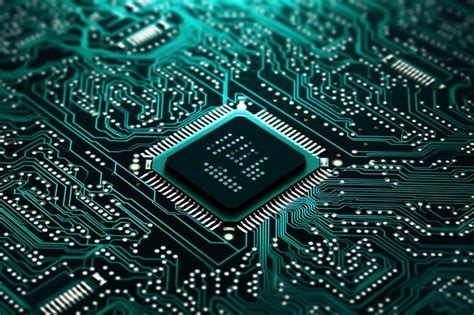 Premium Photo Circuit Board With Microchips Arranged In A Pattern