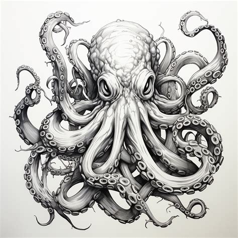 Realistic Octopus Drawings