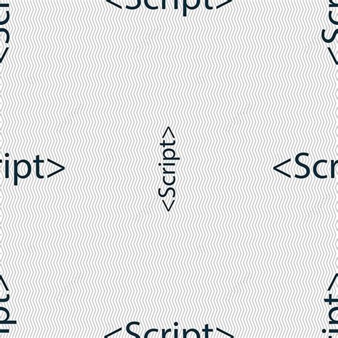 Geometric Seamless Background With Script Sign Icon And Javascript Code