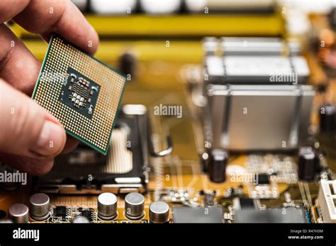 Electronic Circuit Board With Processor Stock Photo Alamy