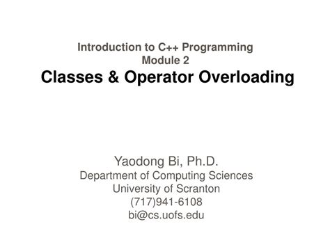 Ppt Introduction To C Programming Module 2 Classes And Operator