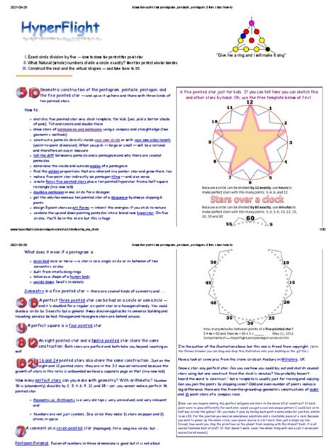 draw five point star pdf circle numbers